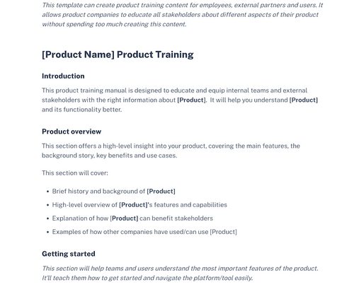 Product Training Template | Scribe
